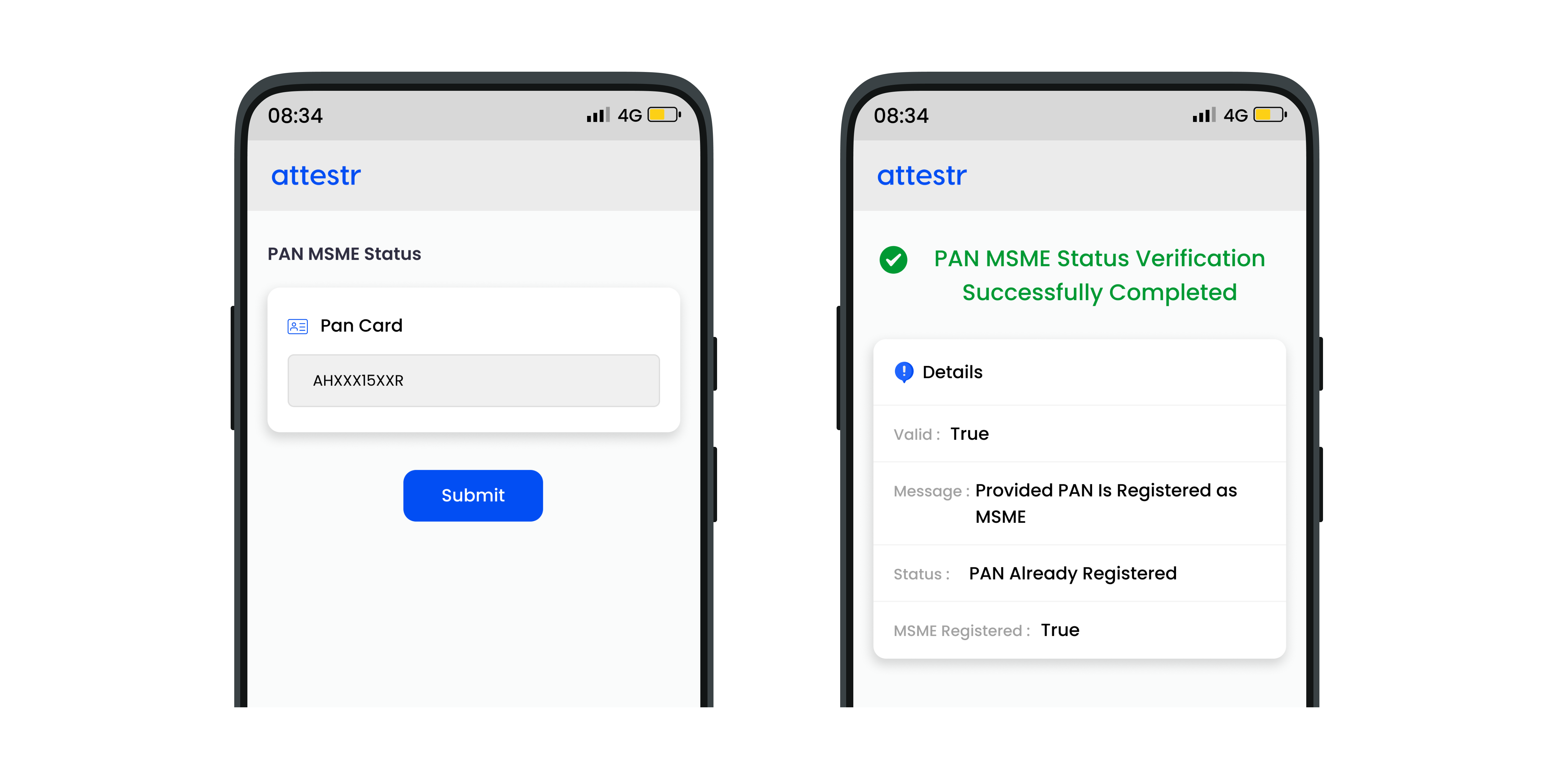 Get MSME Status Using PAN API - Attestr
