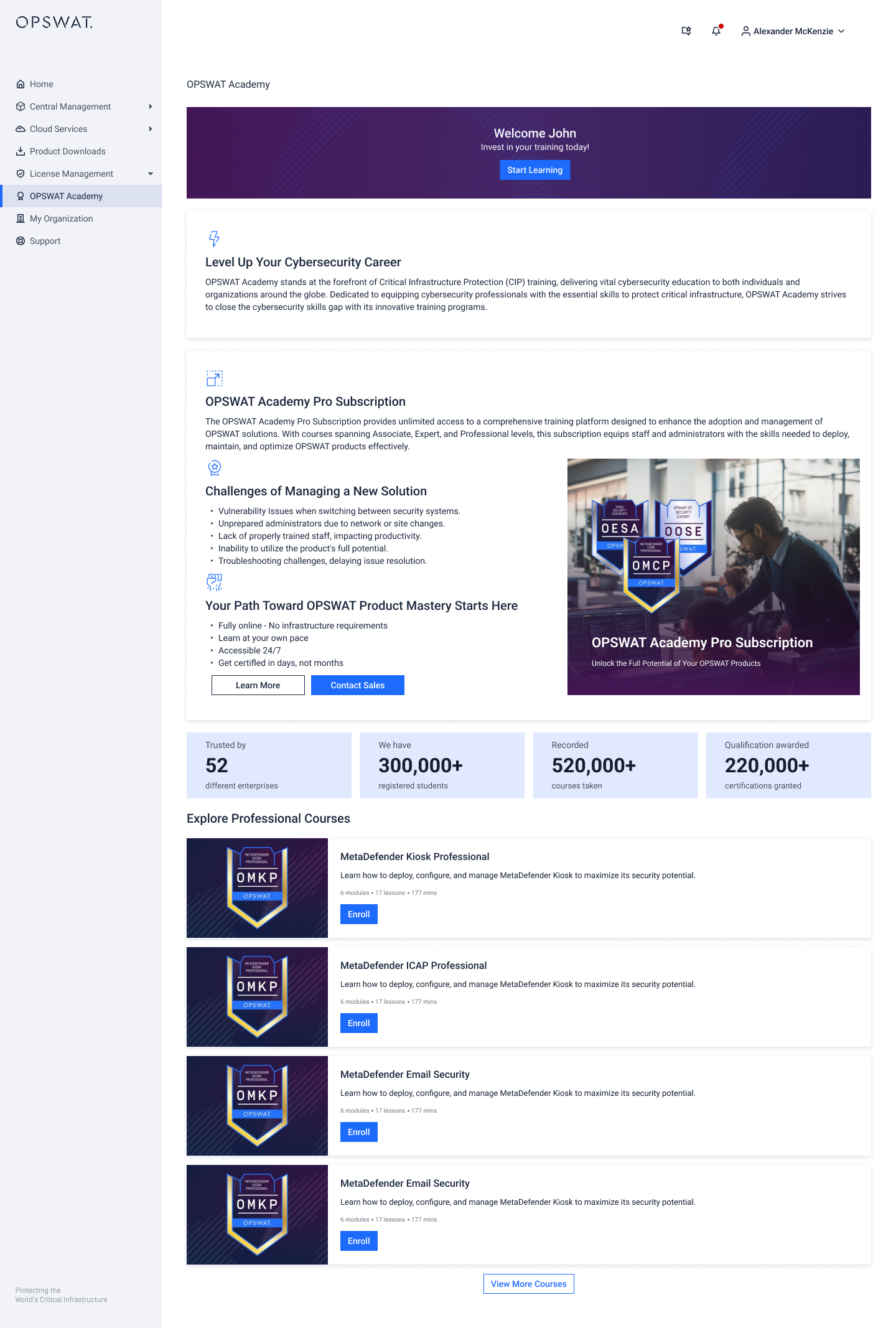 Academy - My OPSWAT Portal