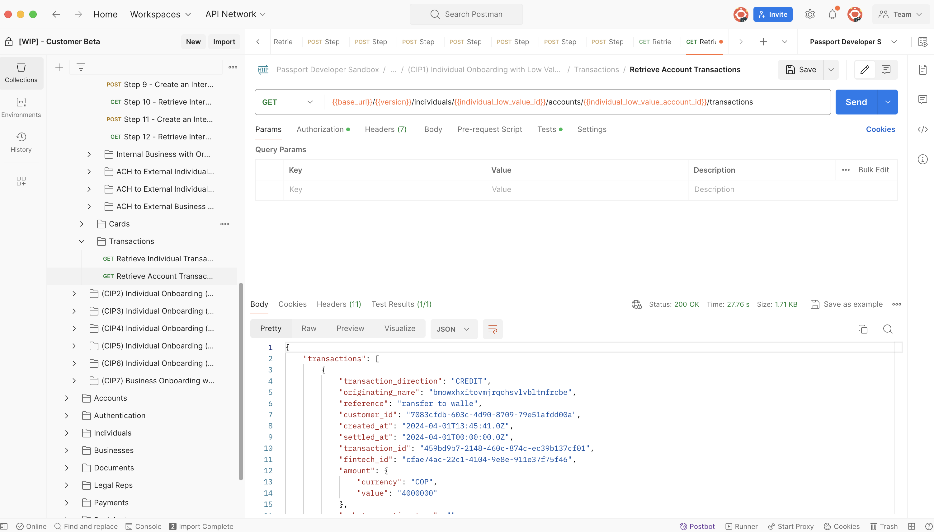 Retrieve Transactions - Passport Developer Docs