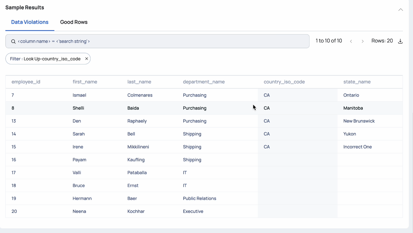 Lookup Data Quality Policy Rule - Torch