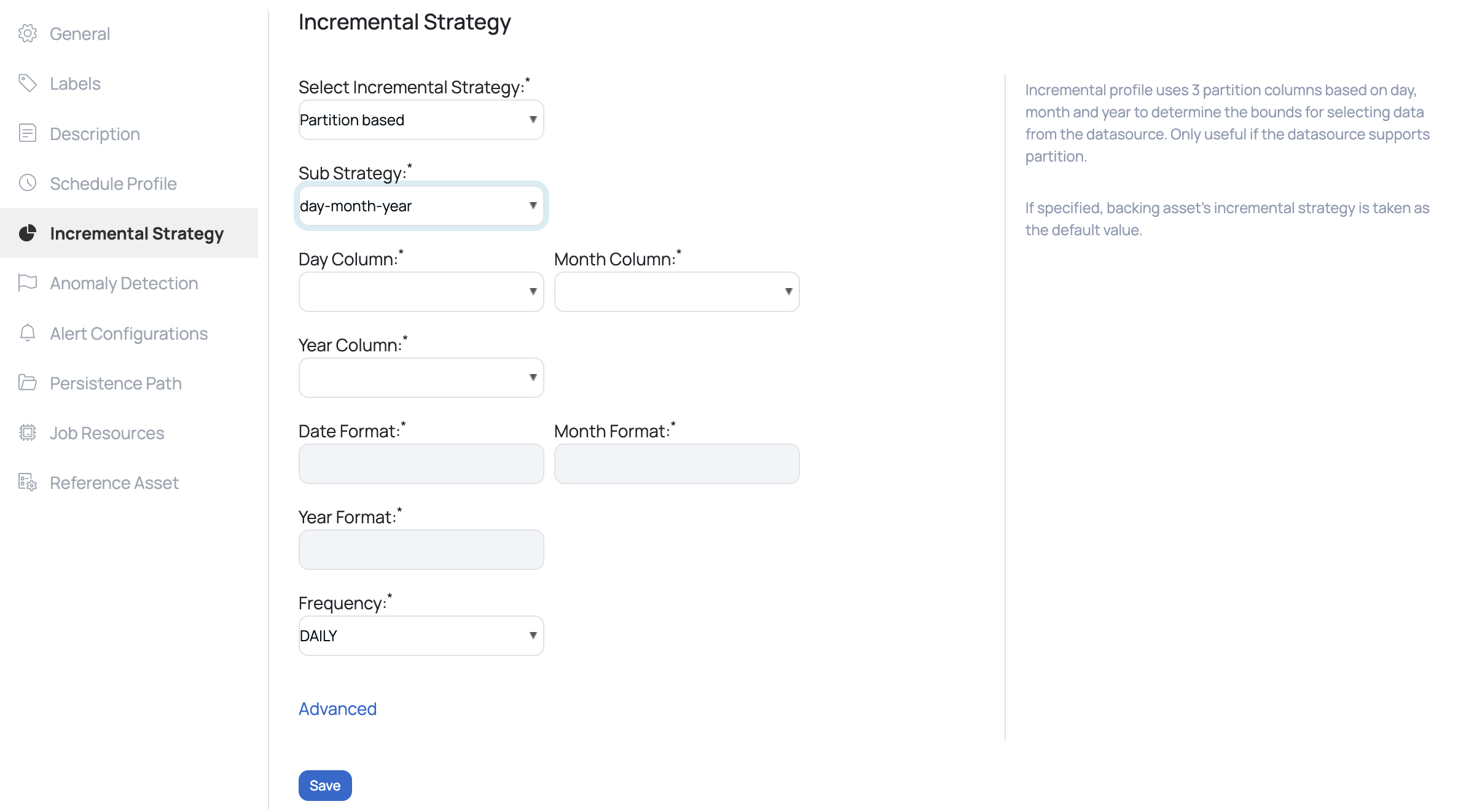 Incremental Strategy Settings - Torch