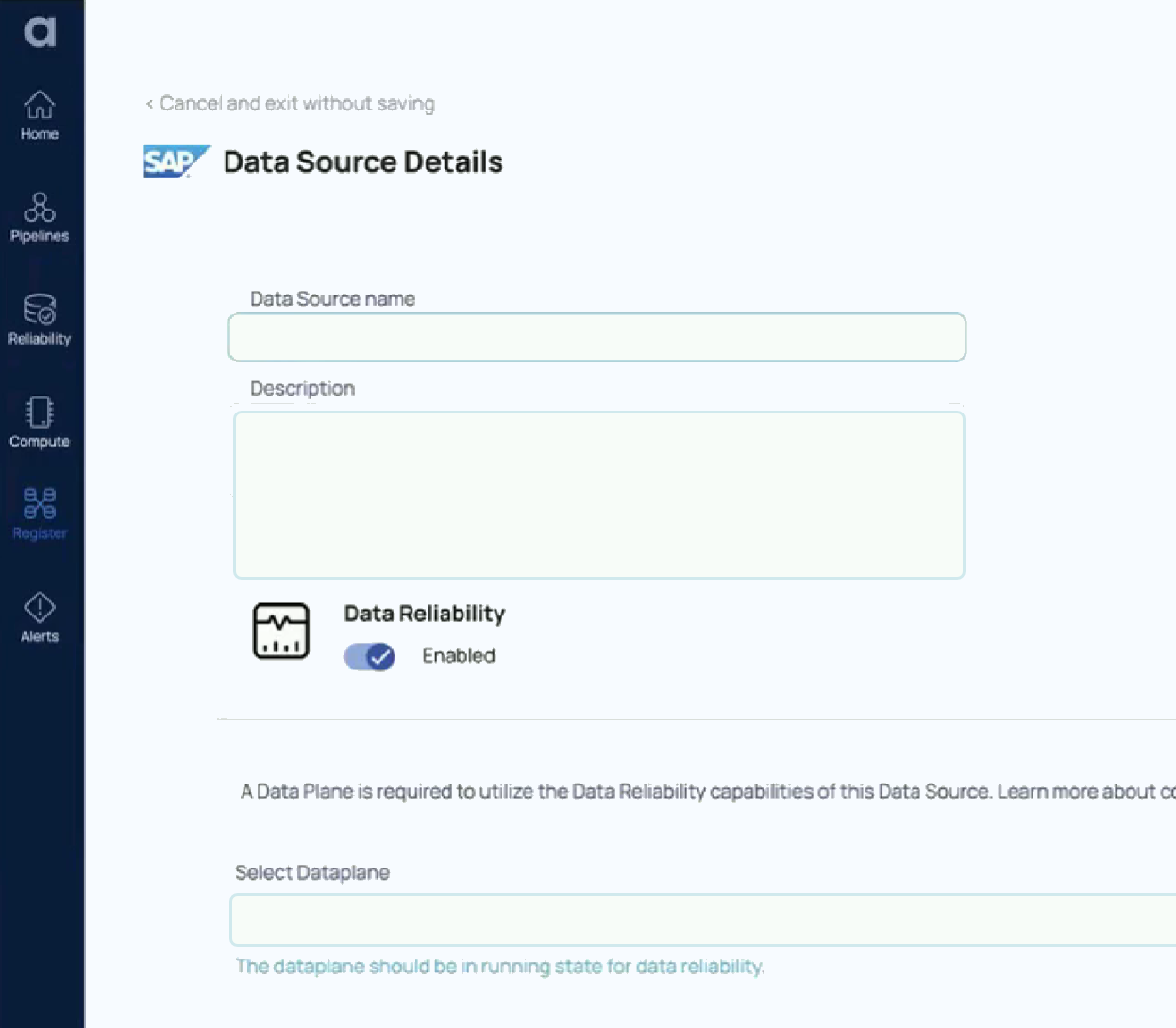 SAP | HANA - Acceldata Data Observability Cloud
