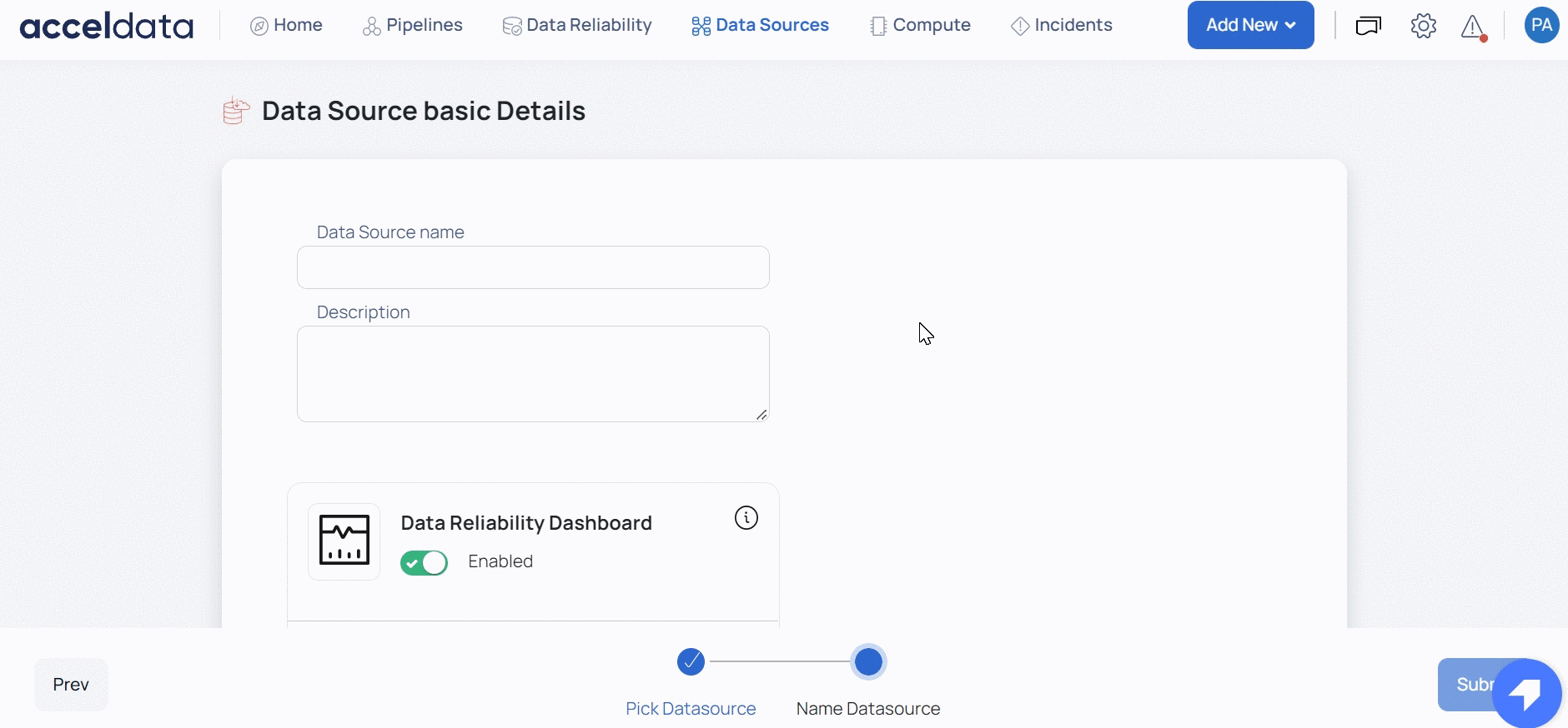 Virtual Data Source Acceldata Data Observability 