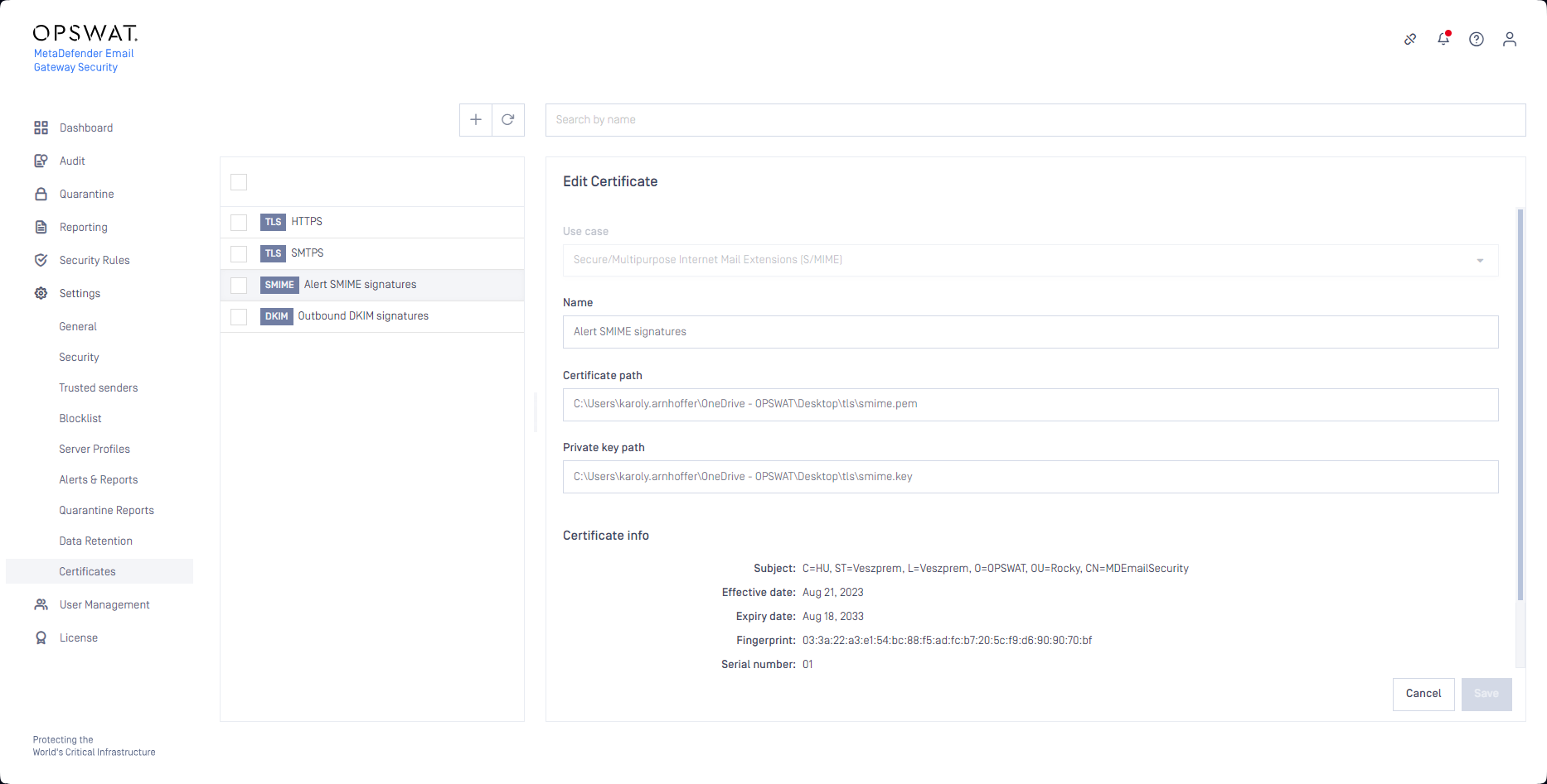 Transport Layer Security Metadefender Email Gateway Security