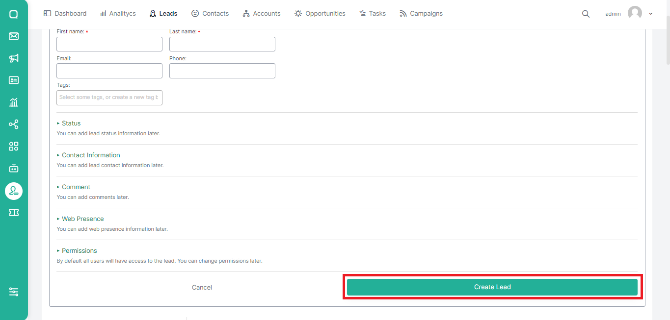 Leads - Documentations | Qiscus