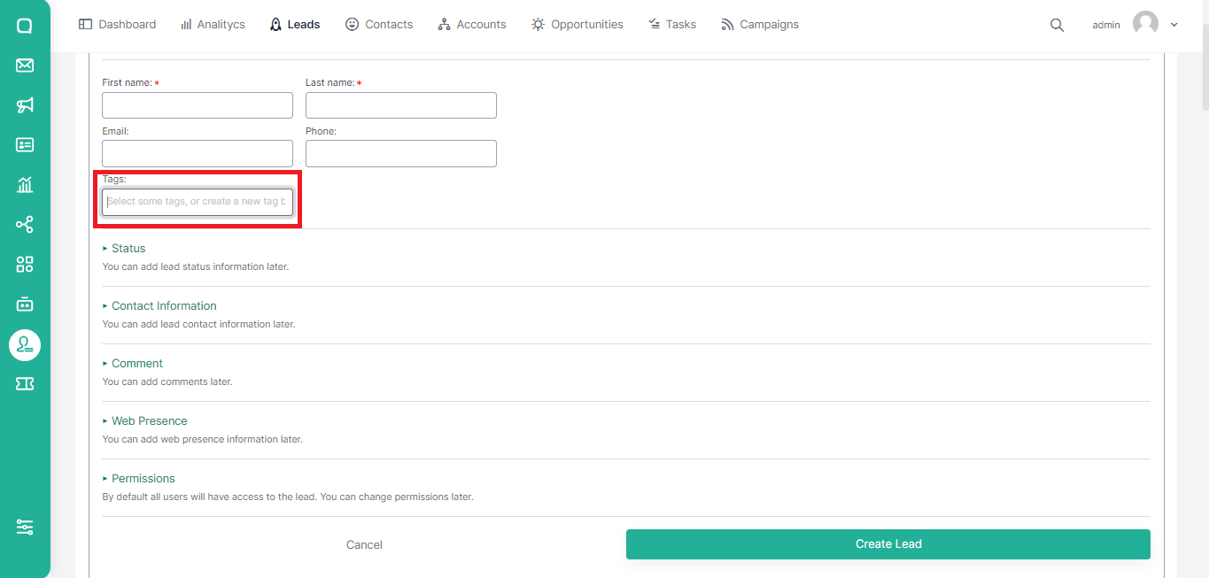 Leads - Documentations | Qiscus