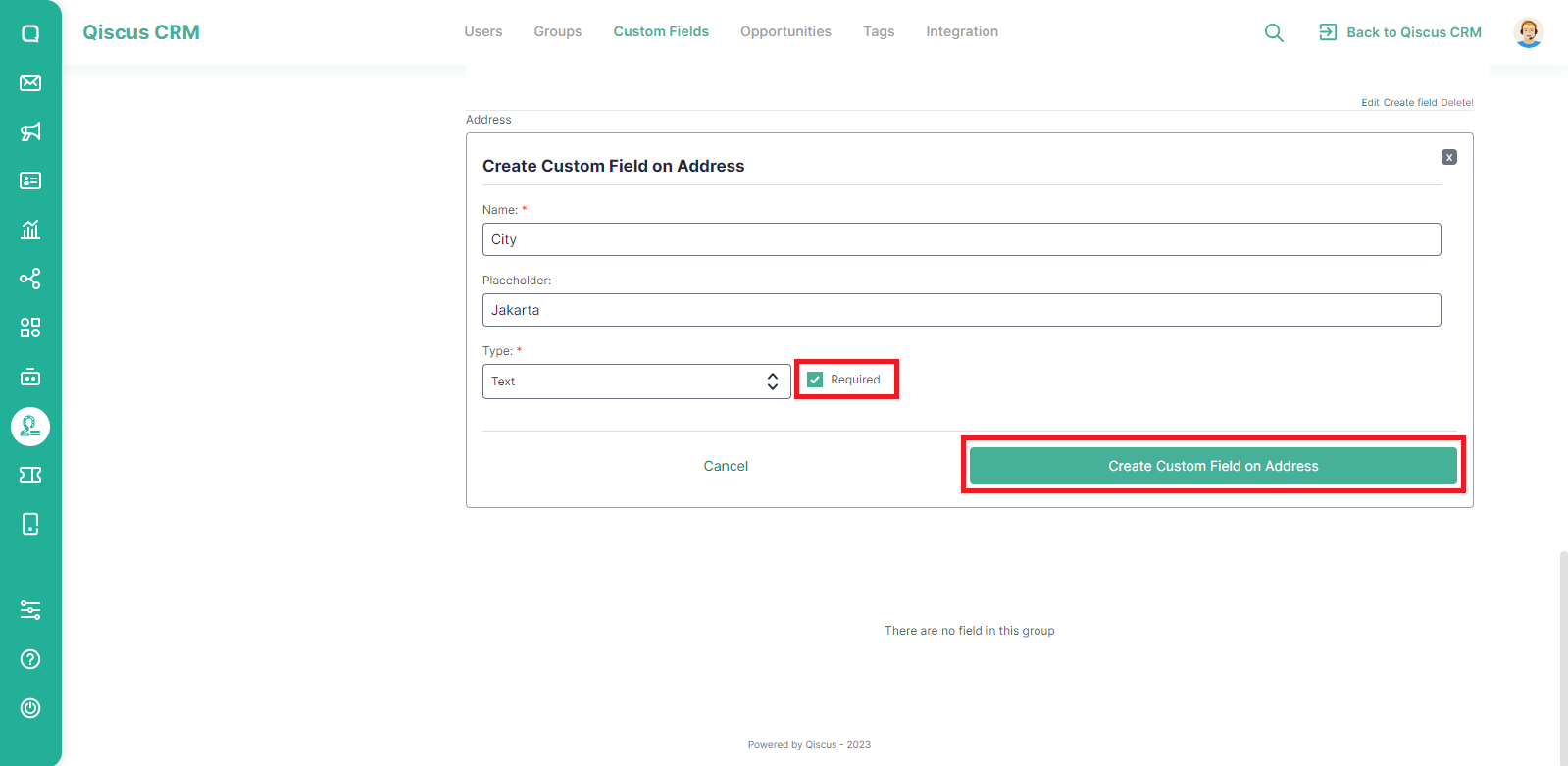 Custom Fields Documentations Qiscus