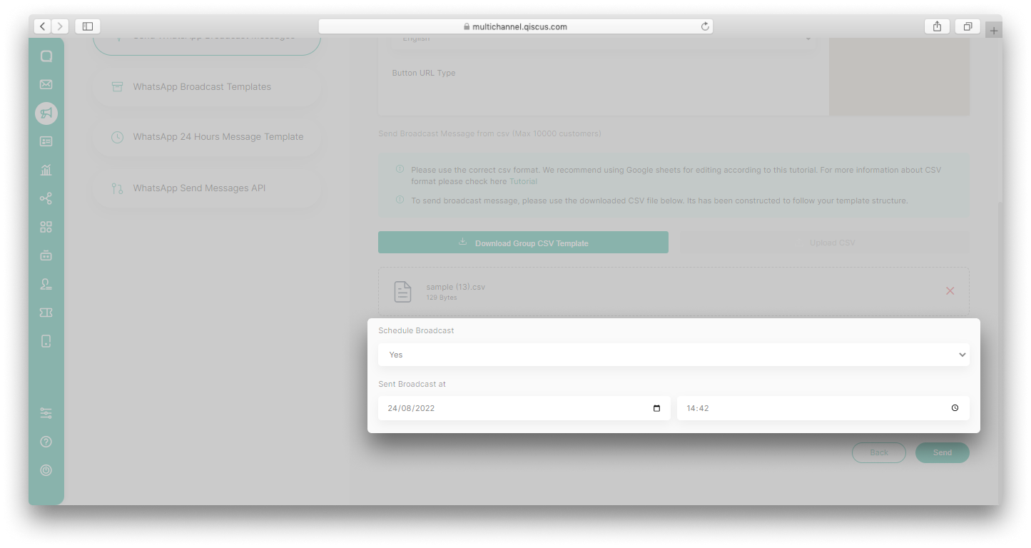 WhatsApp Broadcasts - Documentations | Qiscus