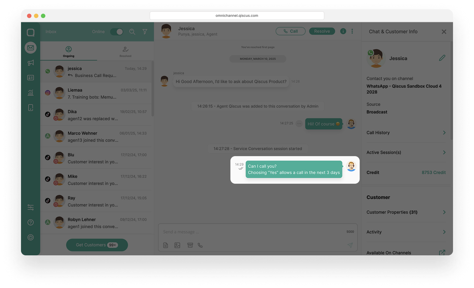 WhatsApp Call - Documentations | Qiscus