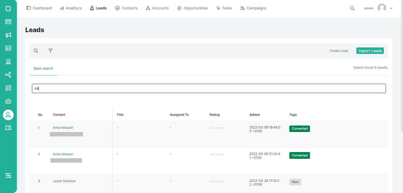 Leads - Documentations | Qiscus