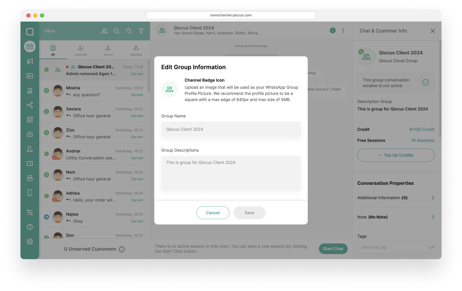 WhatsApp Group - Documentations | Qiscus