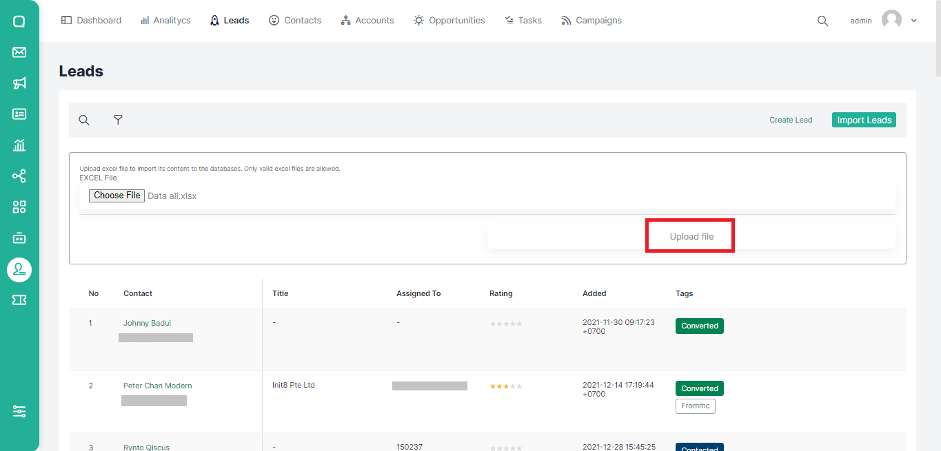 Leads - Documentations | Qiscus