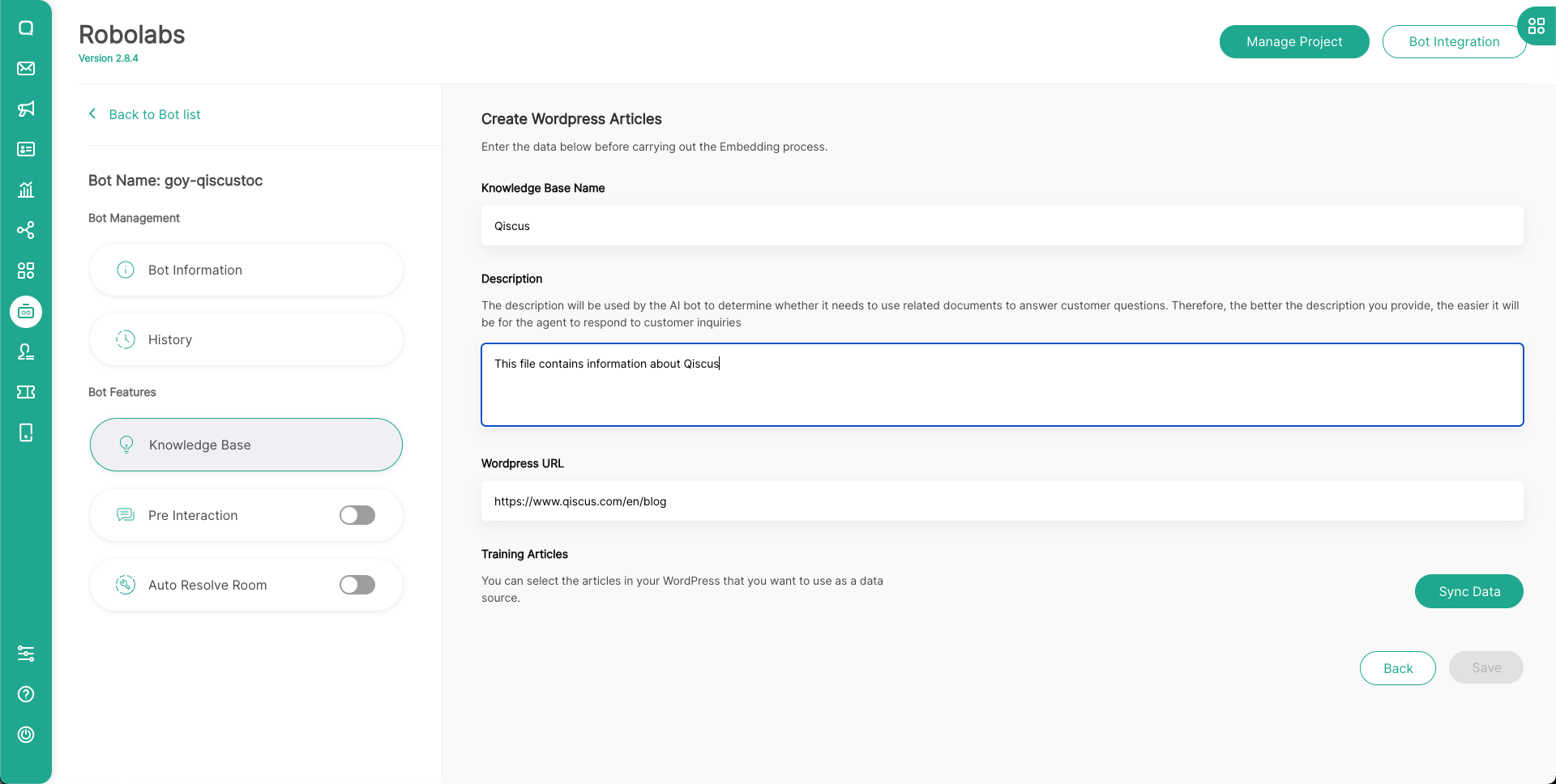 Knowledge Base Documentations Qiscus