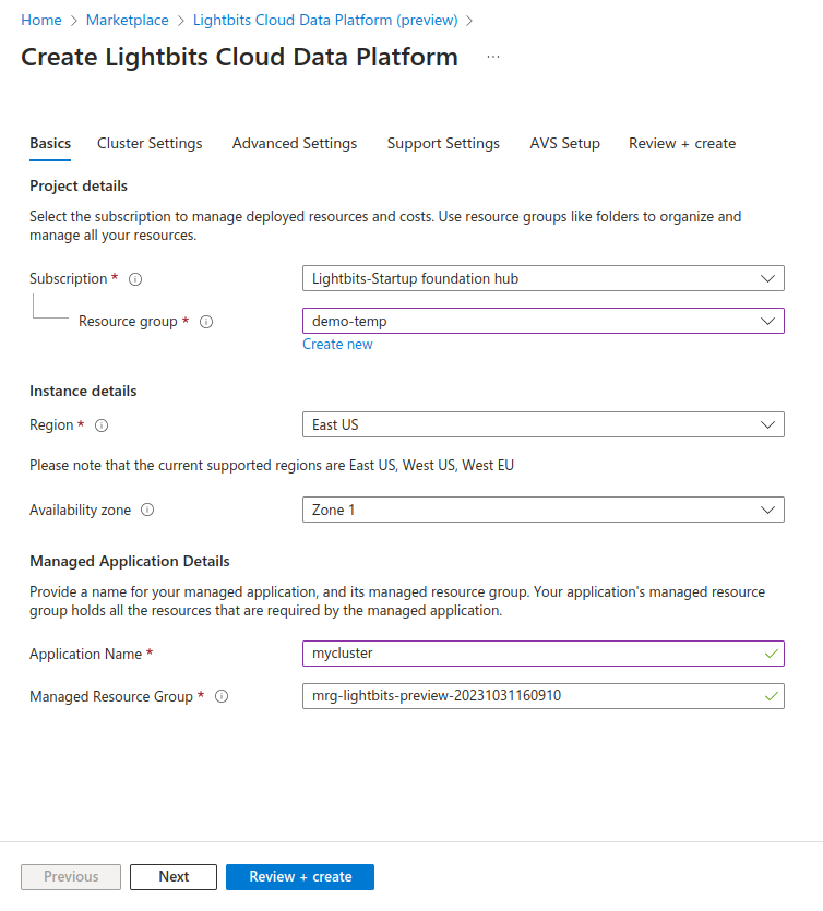Cluster Deployment Parameters - Lightbits Library